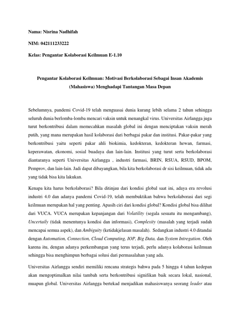 Nisrina Nadhifah Resume PKK TM1 | PDF