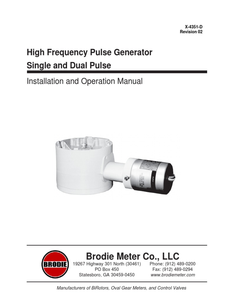 High Frequency Pulse Generator Single and Dual Pulse: Installation and ...