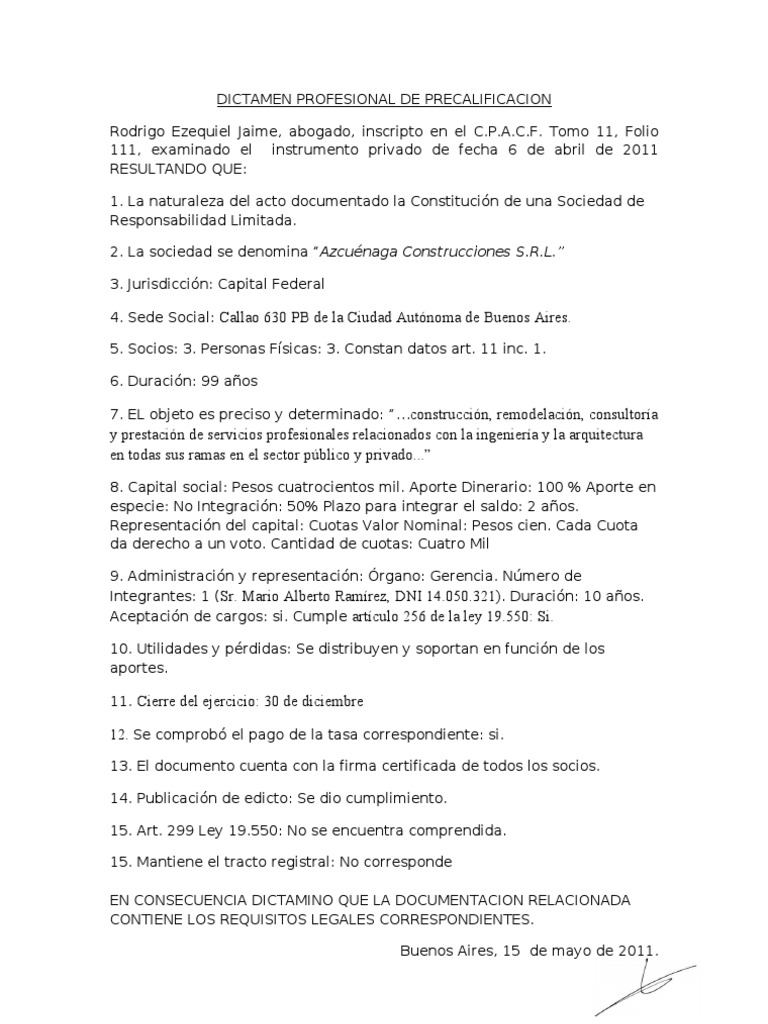 Dictamen De Precalificacion Buenos Aires Justicia