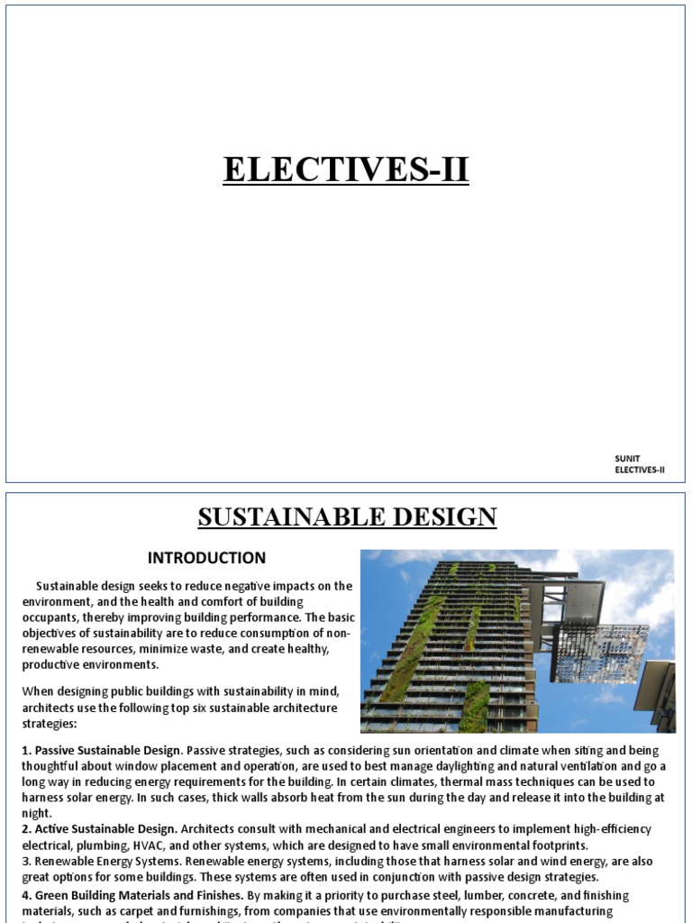 Electives II | PDF | Sustainable Design | Sustainability