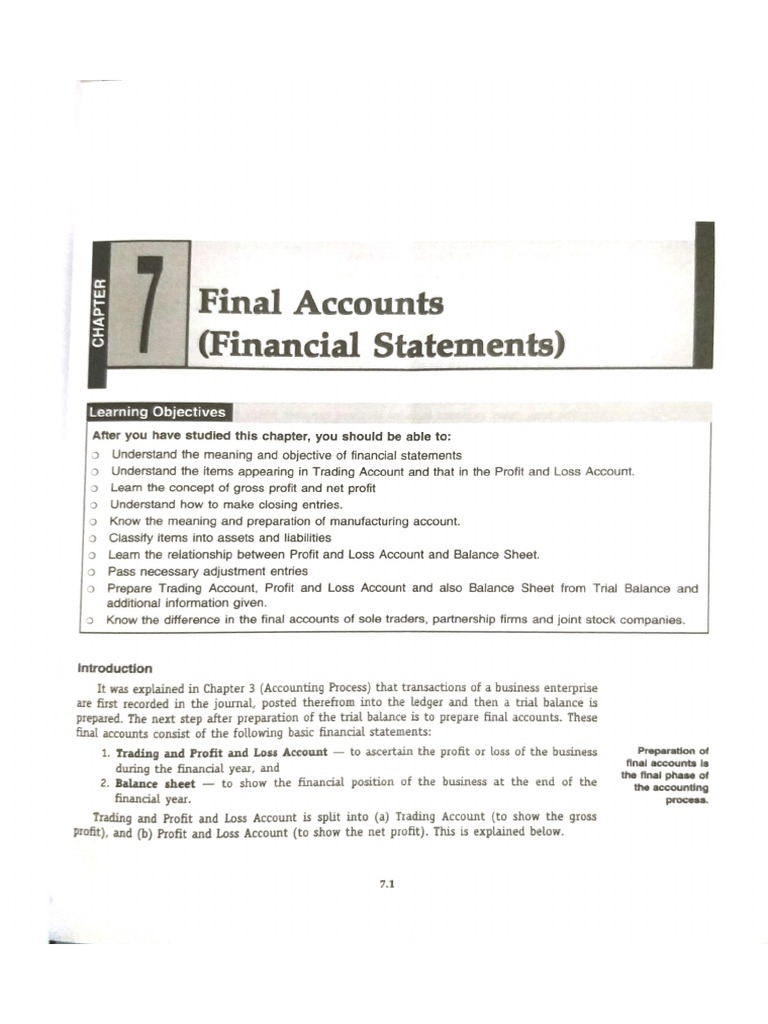 Final Accounts | PDF