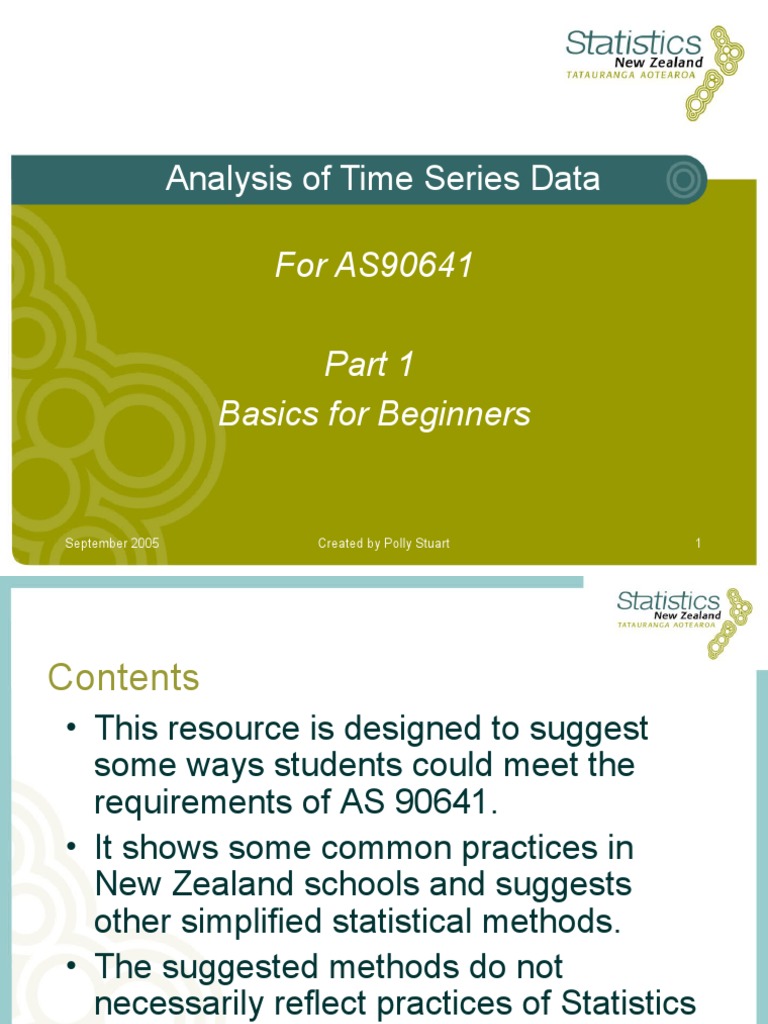 Analysis of Time Series Data: For AS90641 Basics For Beginners | PDF ...