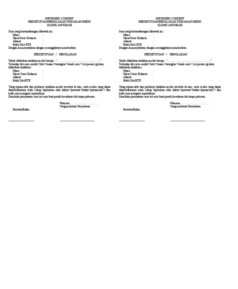 Contoh INFORMED CONSENT | PDF