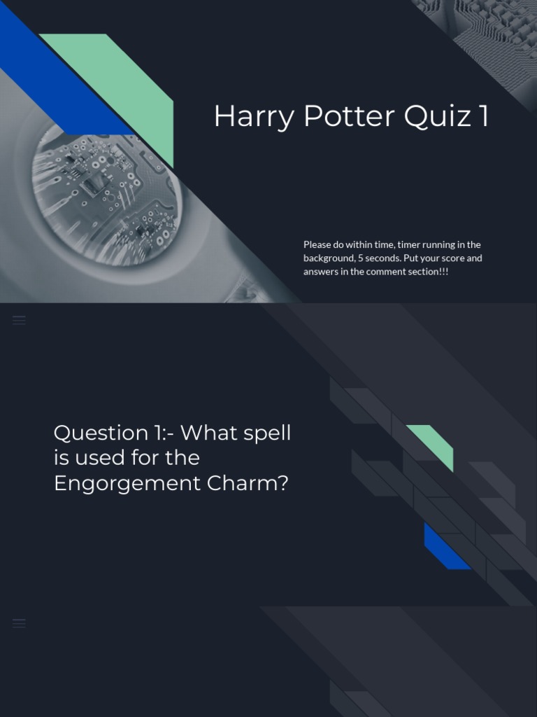 Harry Potter Quiz 1 - All-Serious | PDF | Contemporary Fantasy Novels ...