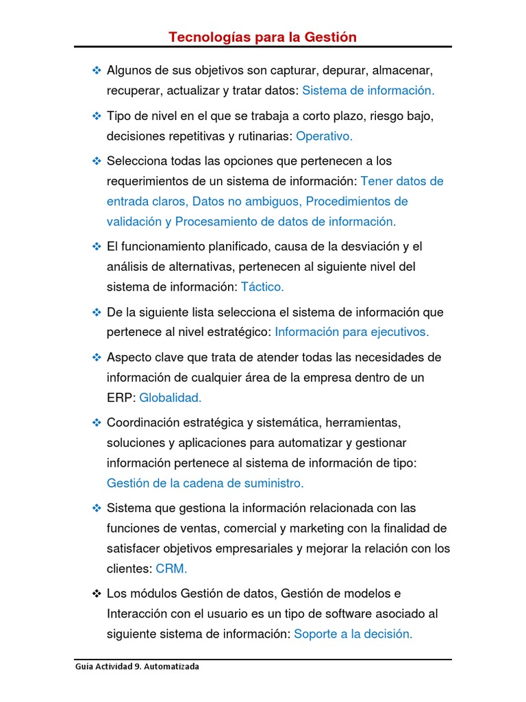 Tec para La Gestion Automatizada | PDF | Bases de datos | Procesamiento ...