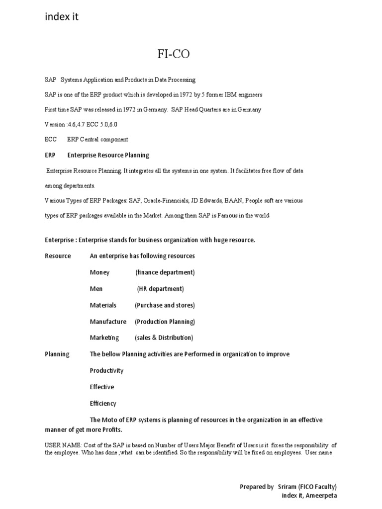 SAP ERP Overview and User Guide | PDF | Enterprise Resource Planning ...