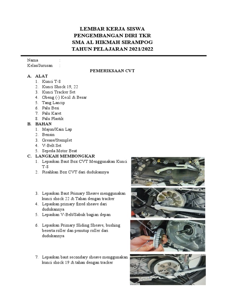 Jobsheet CVT | PDF