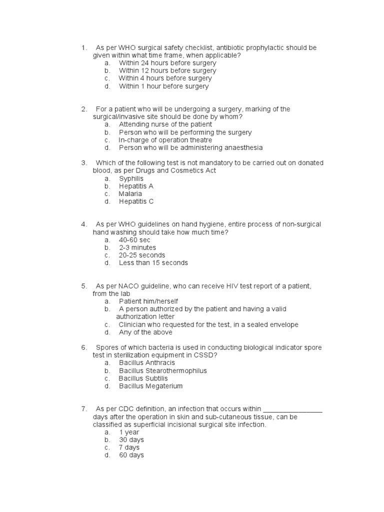 Quiz 2 - Healthcare Quality and Patient Safety | PDF | Surgery ...