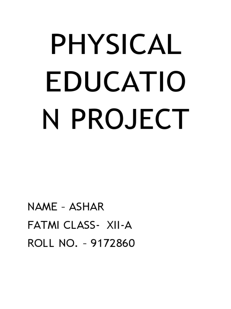 Physical Education Project Class 12 | PDF
