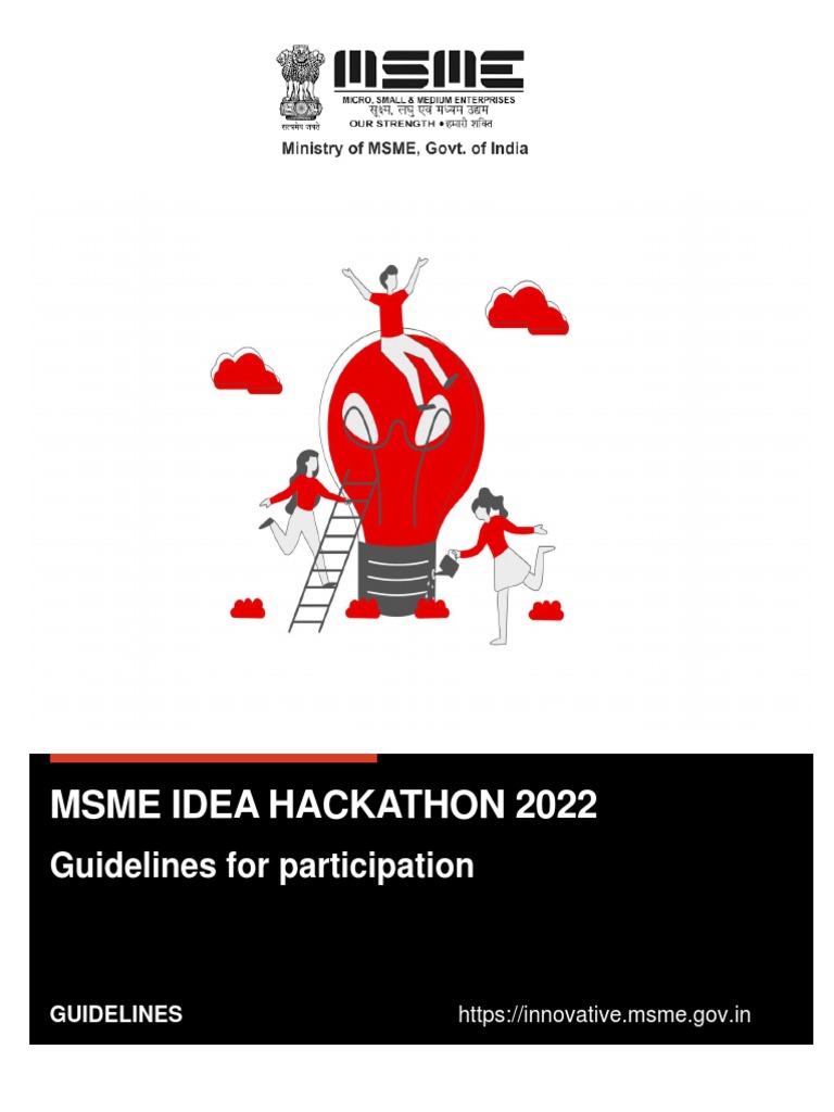 MSME Idea Hackathon 2022 Guidelines | PDF | Innovation | Entrepreneurship