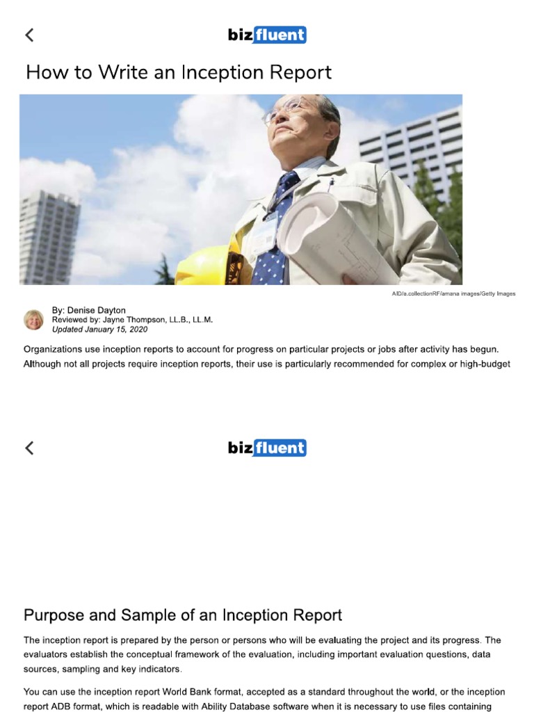 How To Write An Inception Report | PDF