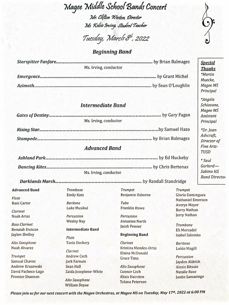 Band Concert Program | PDF | Classical Music | Music Technology