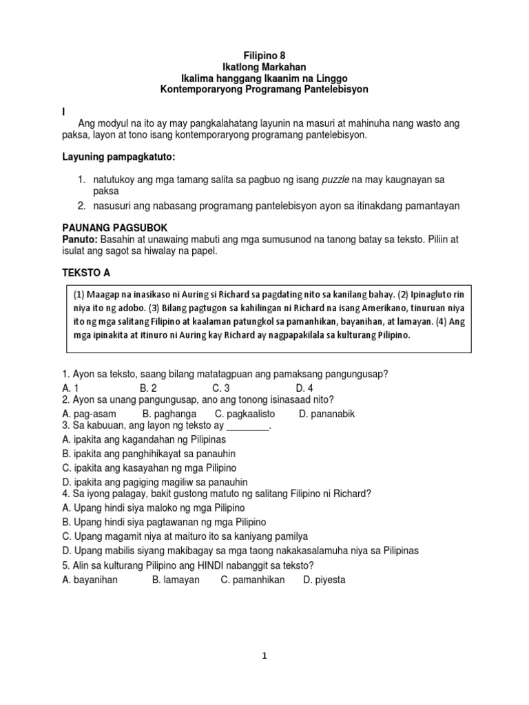 3RD Quarter WK 5 6 G8 Module | PDF