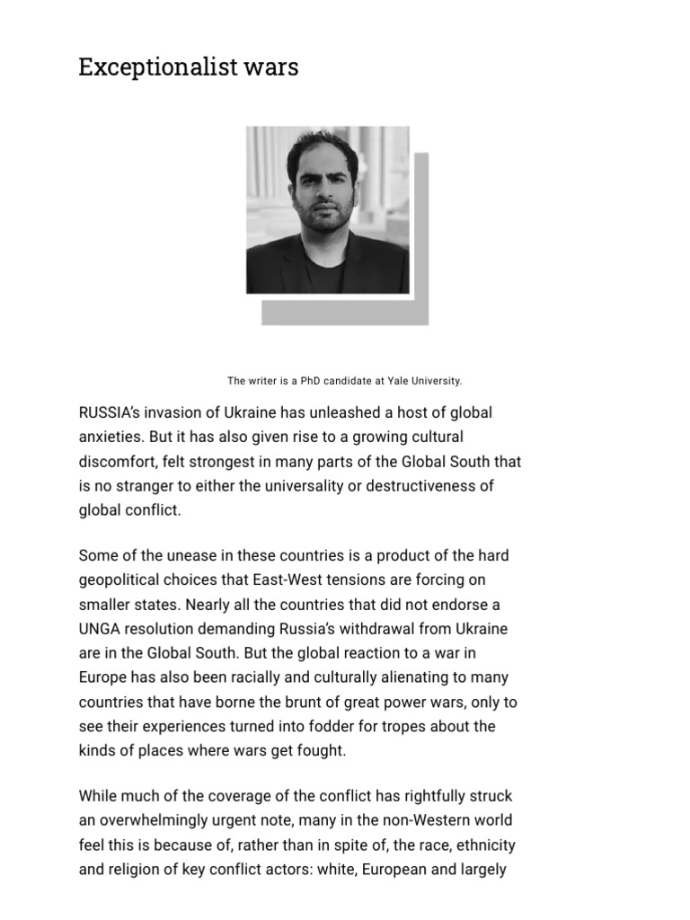 Exceptionalist Wars - Newspaper | PDF | The United States ...