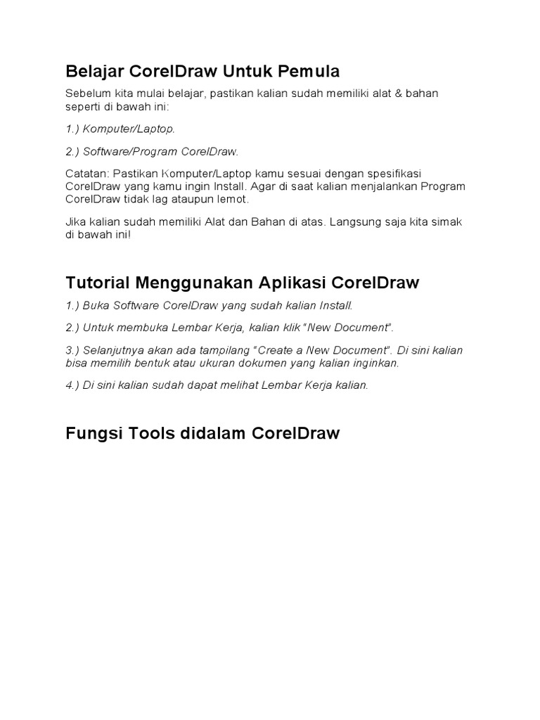 Belajar CorelDraw Untuk Pemula | PDF