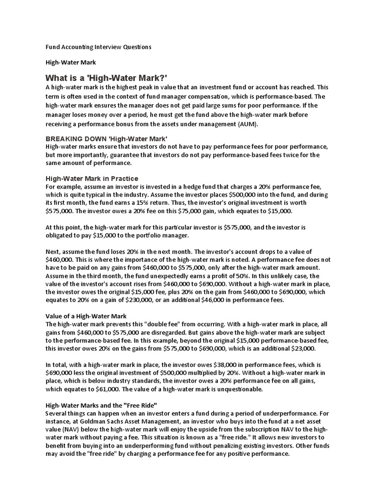 Fund Accounting Interview Questions Pdf Investment Fund Hedge Fund