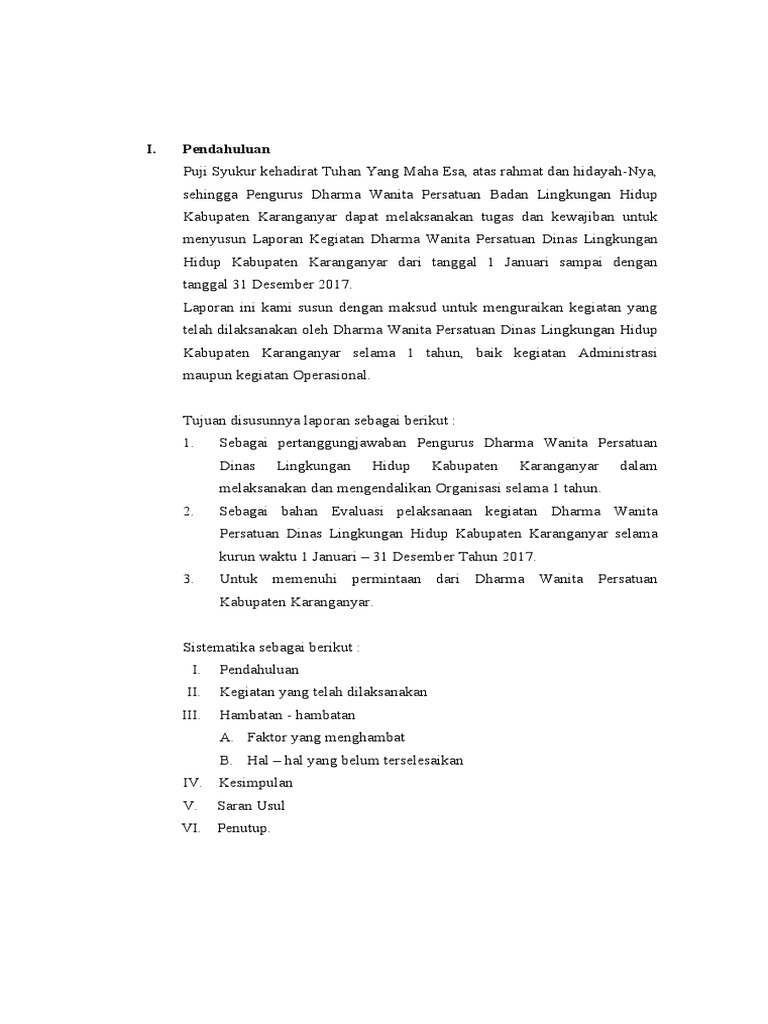 Laporan DWP DLH 2017 | PDF