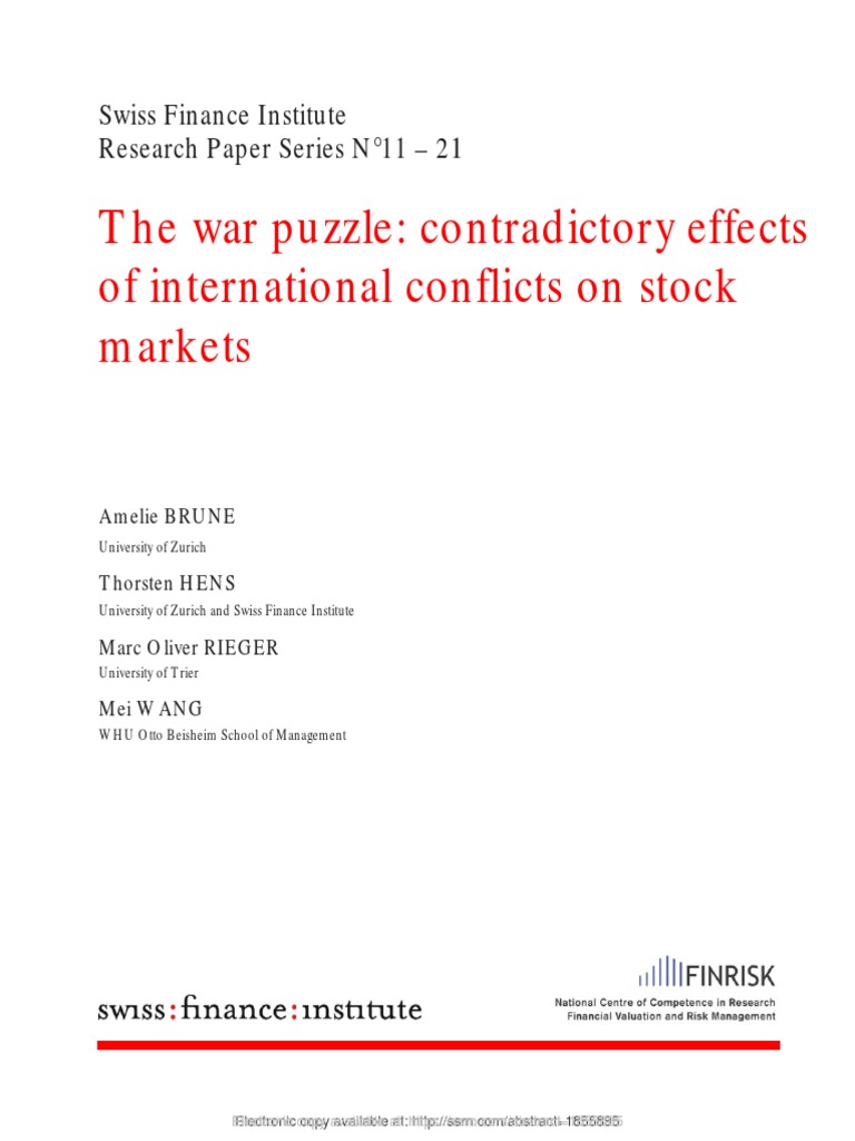 The War Puzzle: Contradictory Effects of International Conflicts On ...
