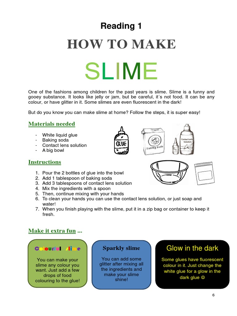 How To Make Slime | PDF
