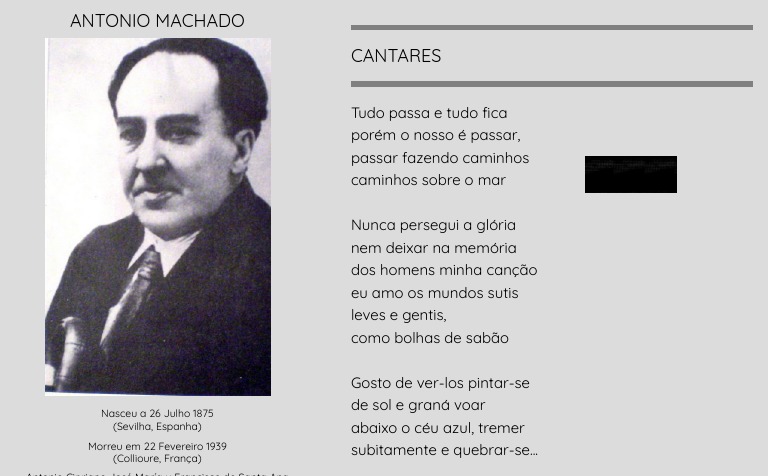 Poemas de Antonio Machado: "Caminhante, não há caminho | PDF