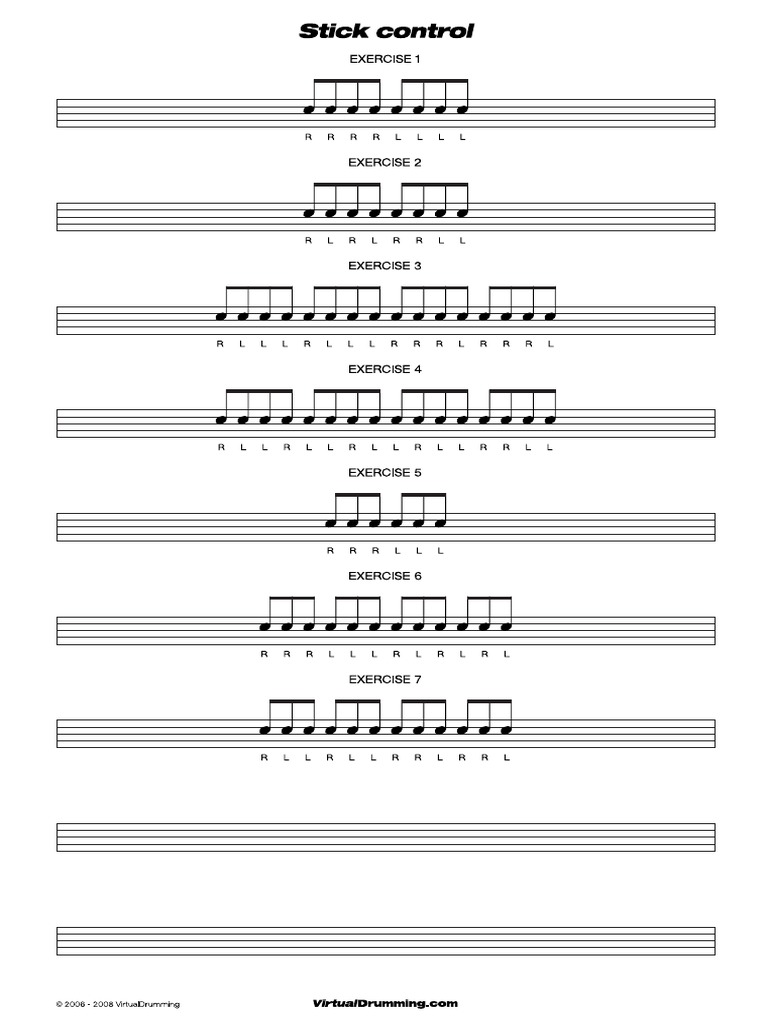 Drum Lessons Stick Control 2 | PDF