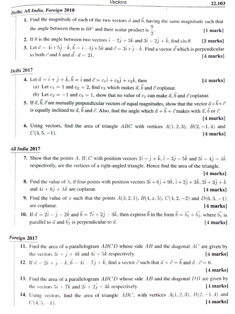 Vectors Xii Pdf Euclidean Vector Triangle