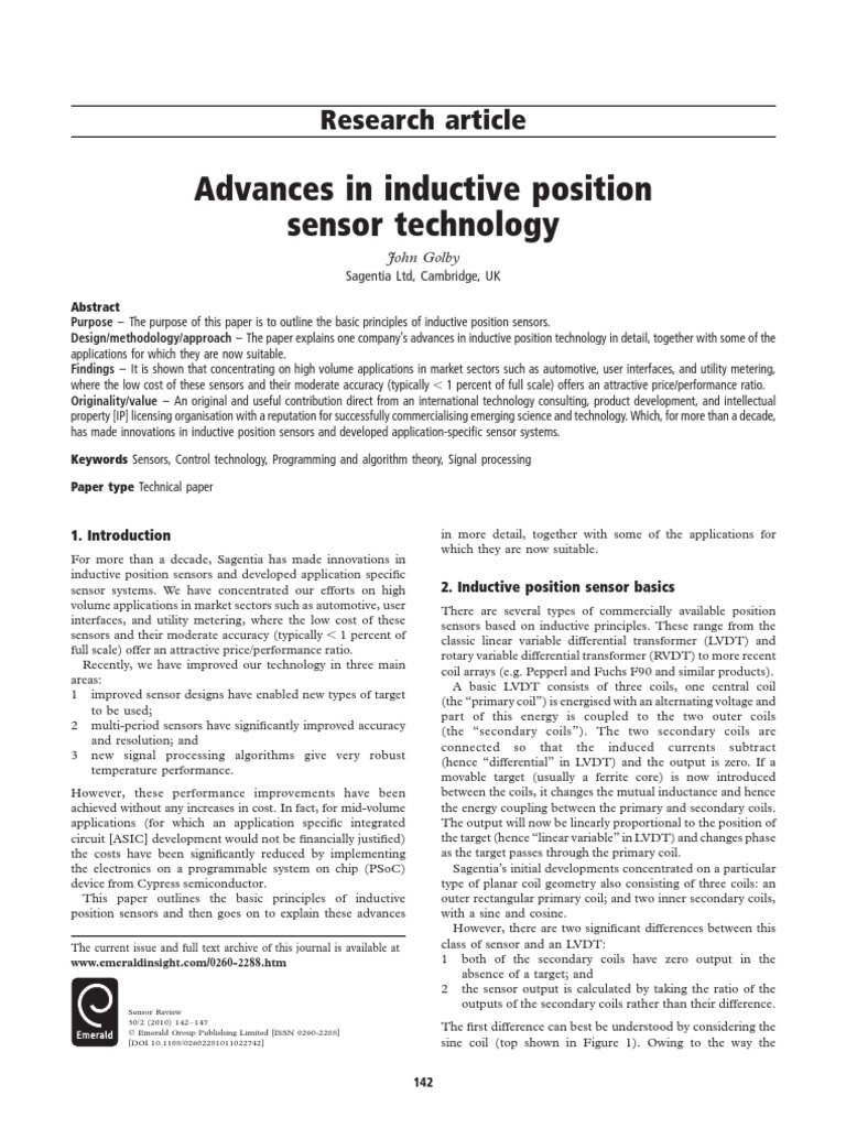 Advances in Inductive Position Sensor Technology: Research Article ...