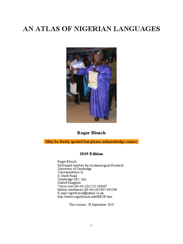 An Atlas of Nigerian Languages | PDF