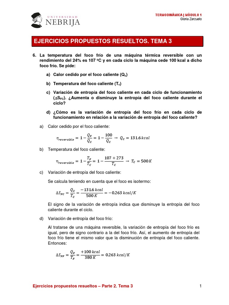 EP - Tema 3. Termodinámica - Ejercicios Propuestos Parte 2 RESUELTO UNIVERSIDAD | PDF ...