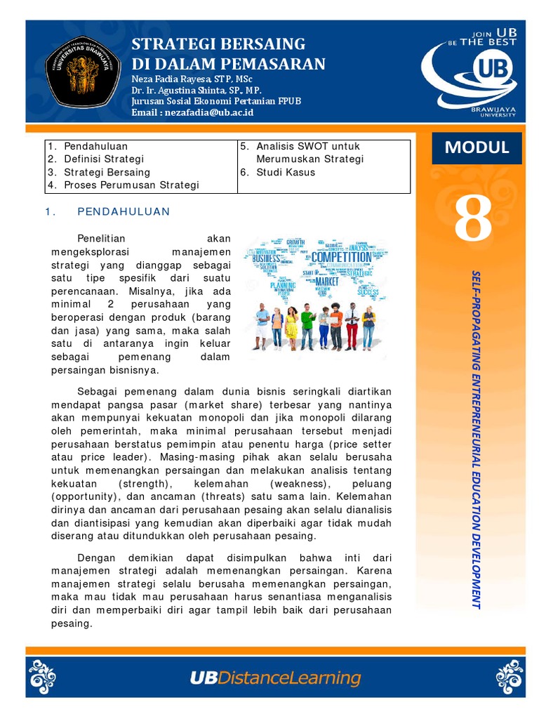 Modul 8 (Strategi Bersaing Dalam Pemasaran) | PDF