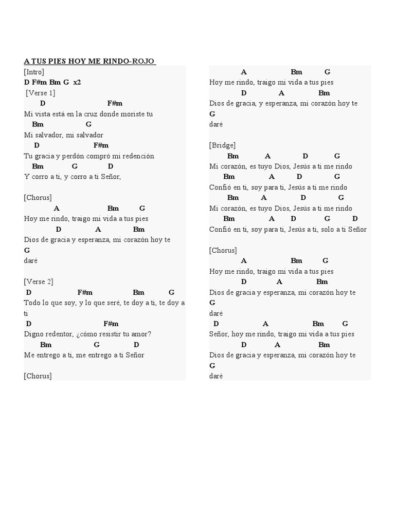 A Tus Pies Hoy Me Rindo-Rojo | PDF