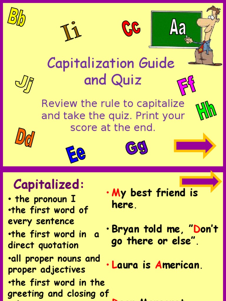 Capitalization Guide | PDF | Adjective | Noun