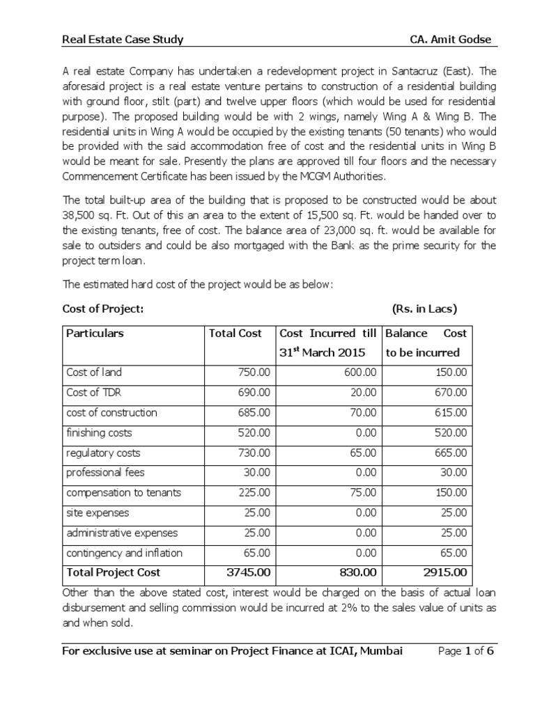Real Estate Case Study | PDF | Banks | Interest