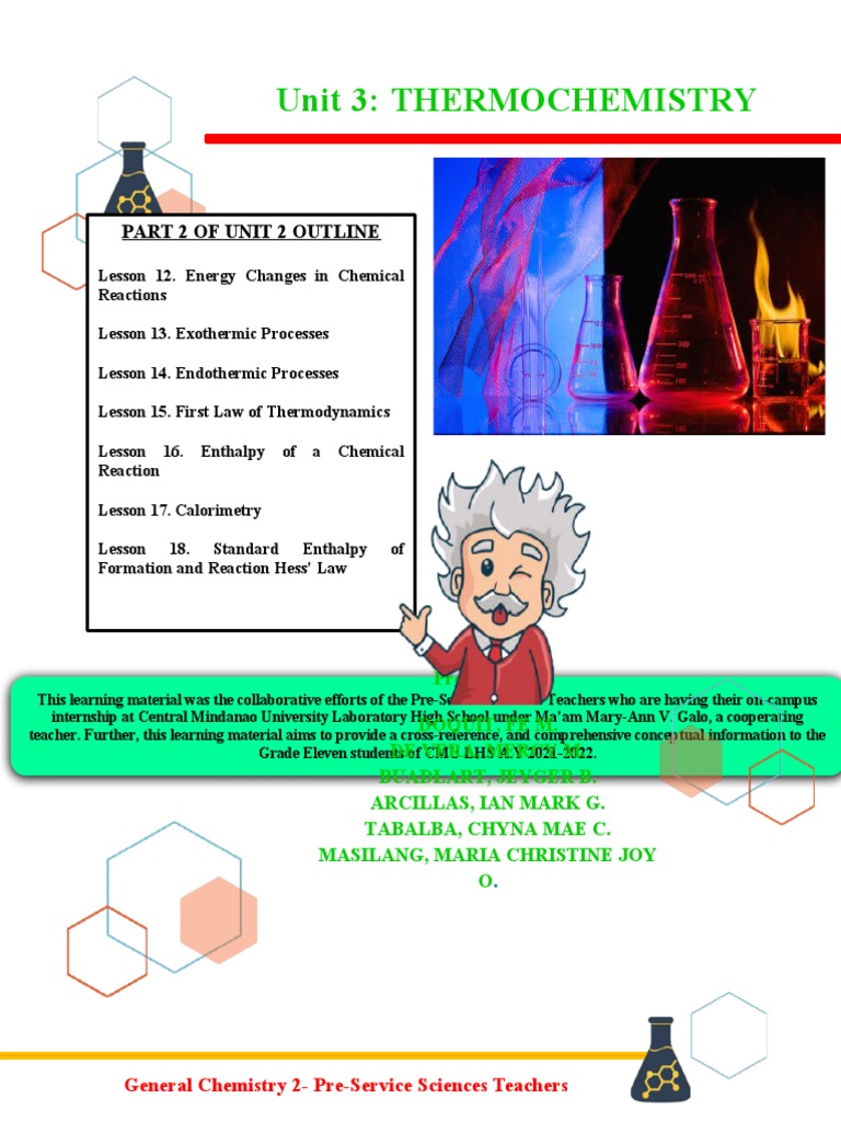 Unit 3: Thermochemistry: Part 2 of Unit 2 Outline | PDF | Heat | Enthalpy