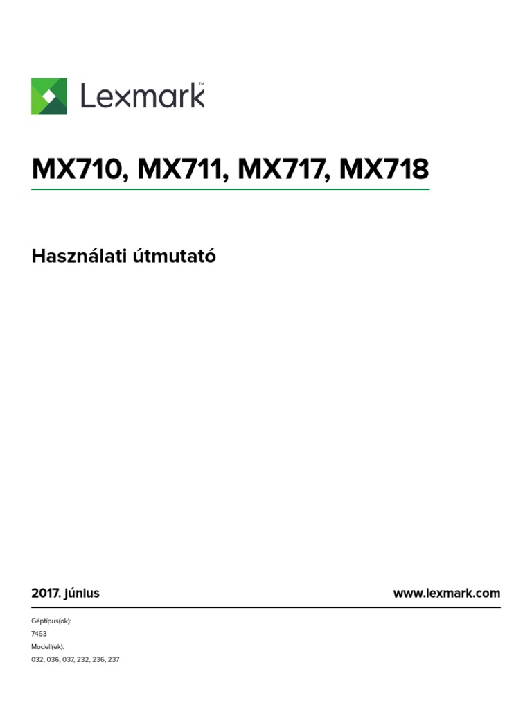 Lexmark MX71x UsersGuide Hu | PDF