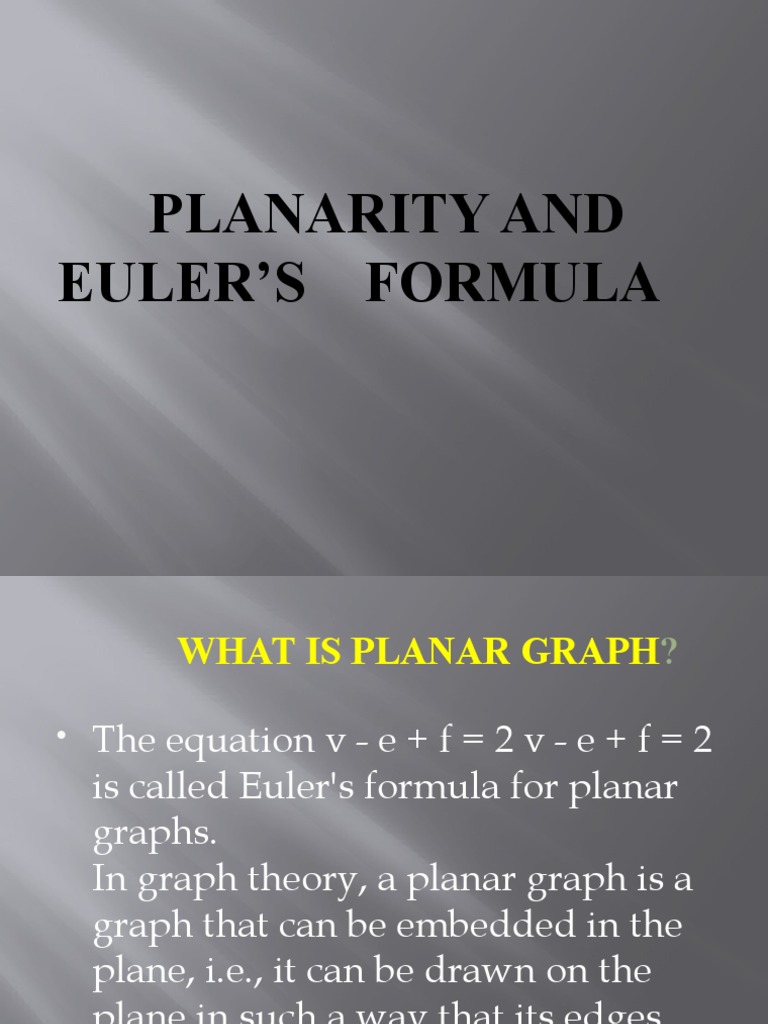 Planarity and Euler's Formula | PDF