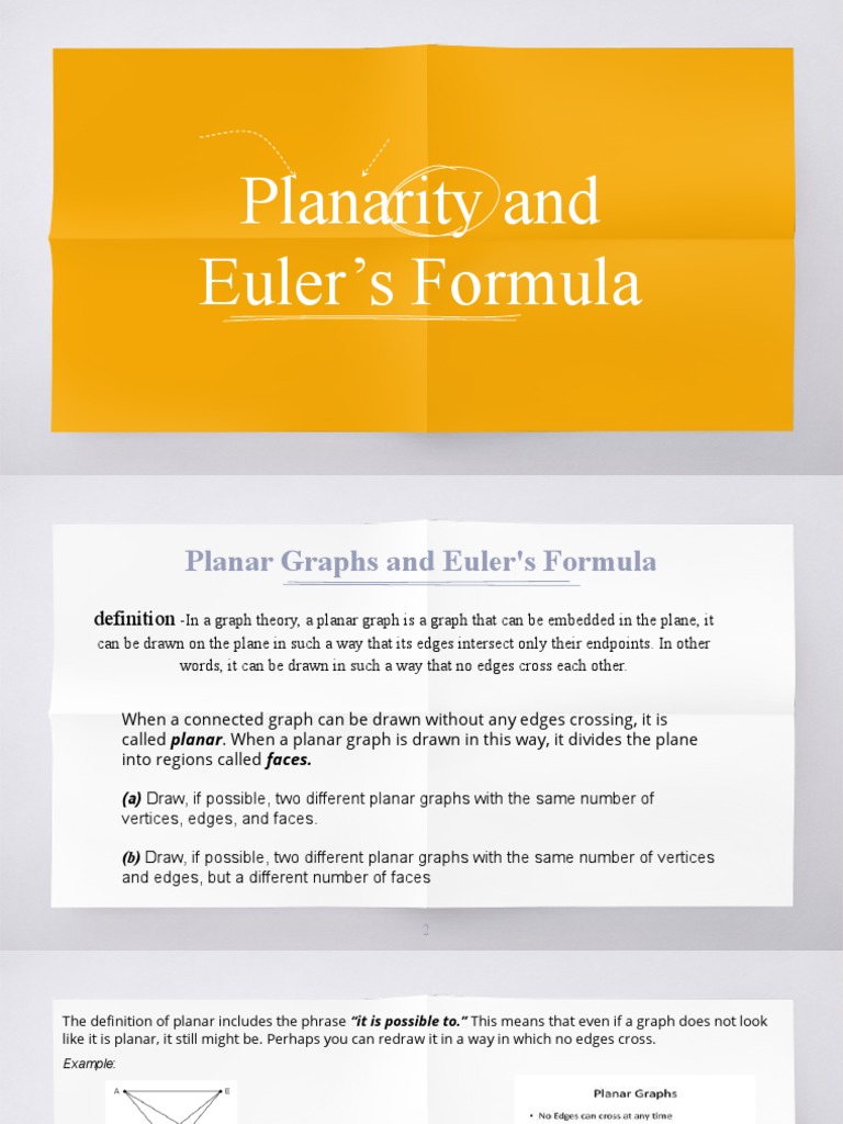 Planarity and Eulers Formula 2 | PDF | Graph Theory | Topology Planarity and Eulers Formula 2 | PDF | Graph Theory | Topology