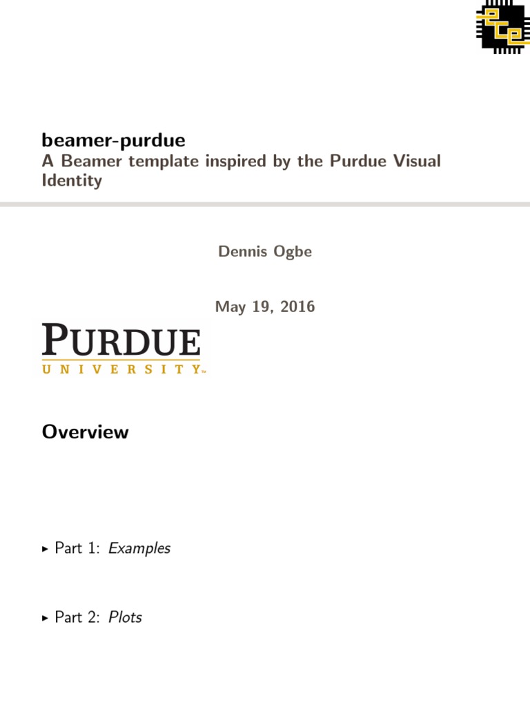Beamer-Purdue: A Beamer Template Inspired by The Purdue Visual Identity ...
