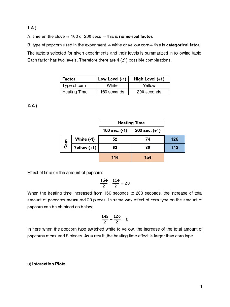 Popcorn Experiment: Factors & Effects | PDF | Popcorn