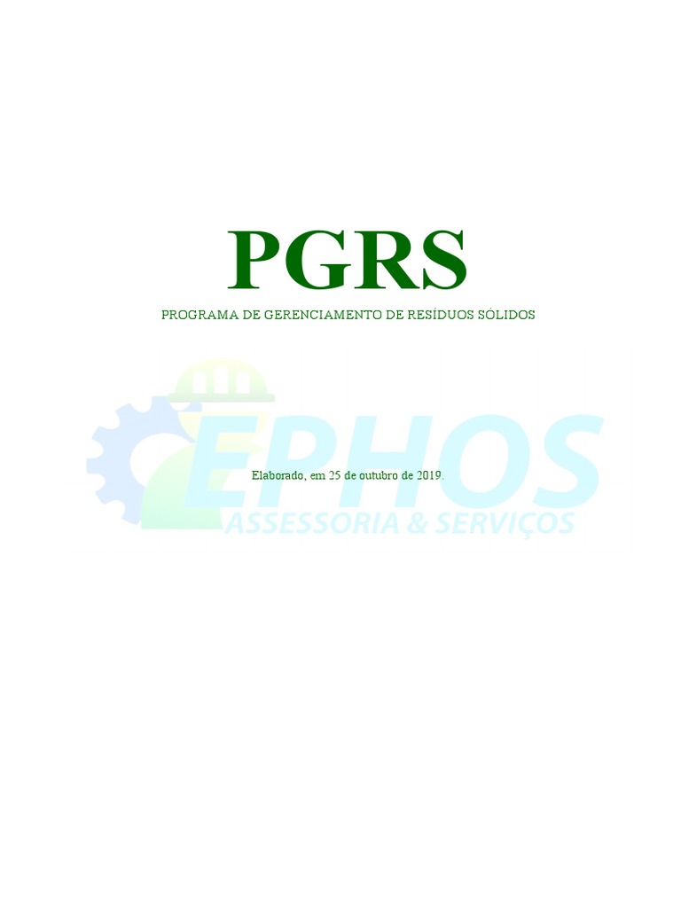 Exemplo de PGRS para Resíduos Sólidos | PDF | Desperdício | Materiais