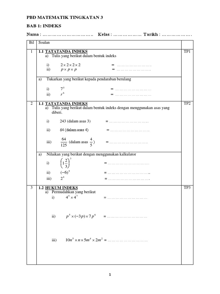 PBD Mate T3 (Bab 1) | PDF
