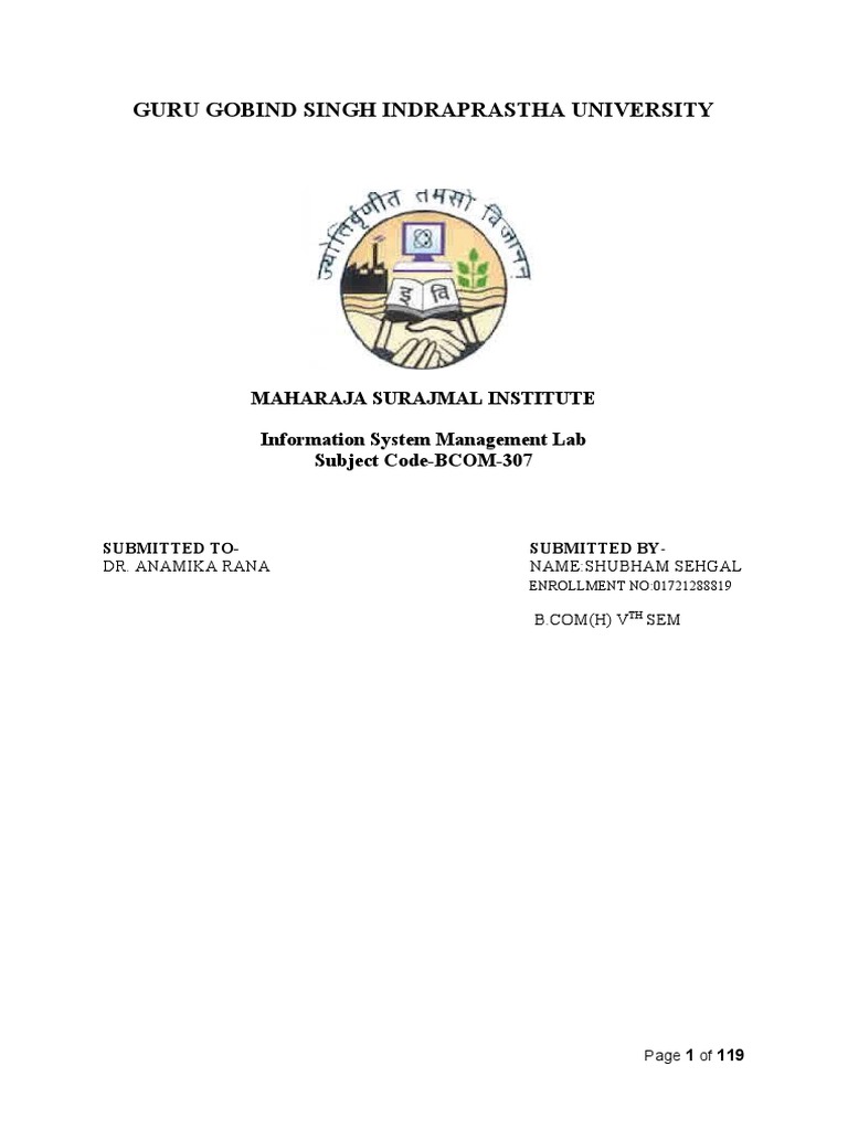 SHUBHAM ISM LAB FILE (1 To 30) | PDF | Relational Database | Databases SHUBHAM ISM LAB FILE (1 To 30) | PDF | Relational Database | Databases