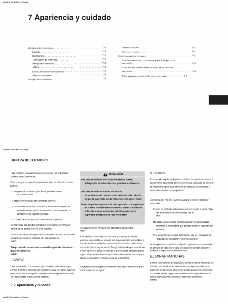 (NISSAN) Manual de Propietario Nissan Note 2005-247-328 (ES) | PDF ...