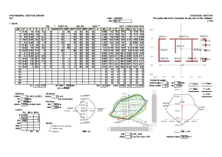 General Section Design-ACI Sheet - v1.03f | PDF