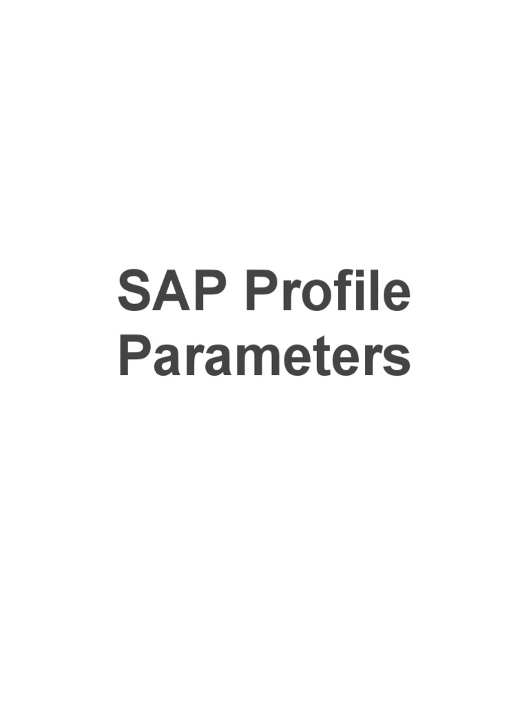 SAP RZ10 and RZ11 Profile Parameter Guide | PDF | Login | Password