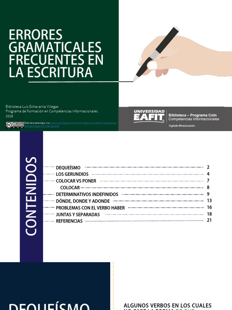 Errores Gramaticales Frecuentes en La Escritura 2019 | PDF | Verbo ...