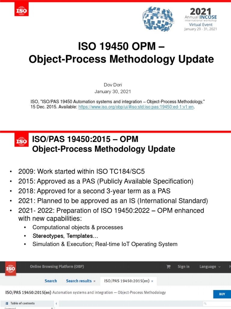 ISO 19450 - Object-Process Methodology | PDF | International ...