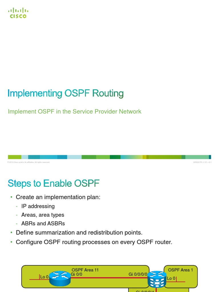 Implementing OSPF Routing | PDF | Router (Computing) | Data Transmission