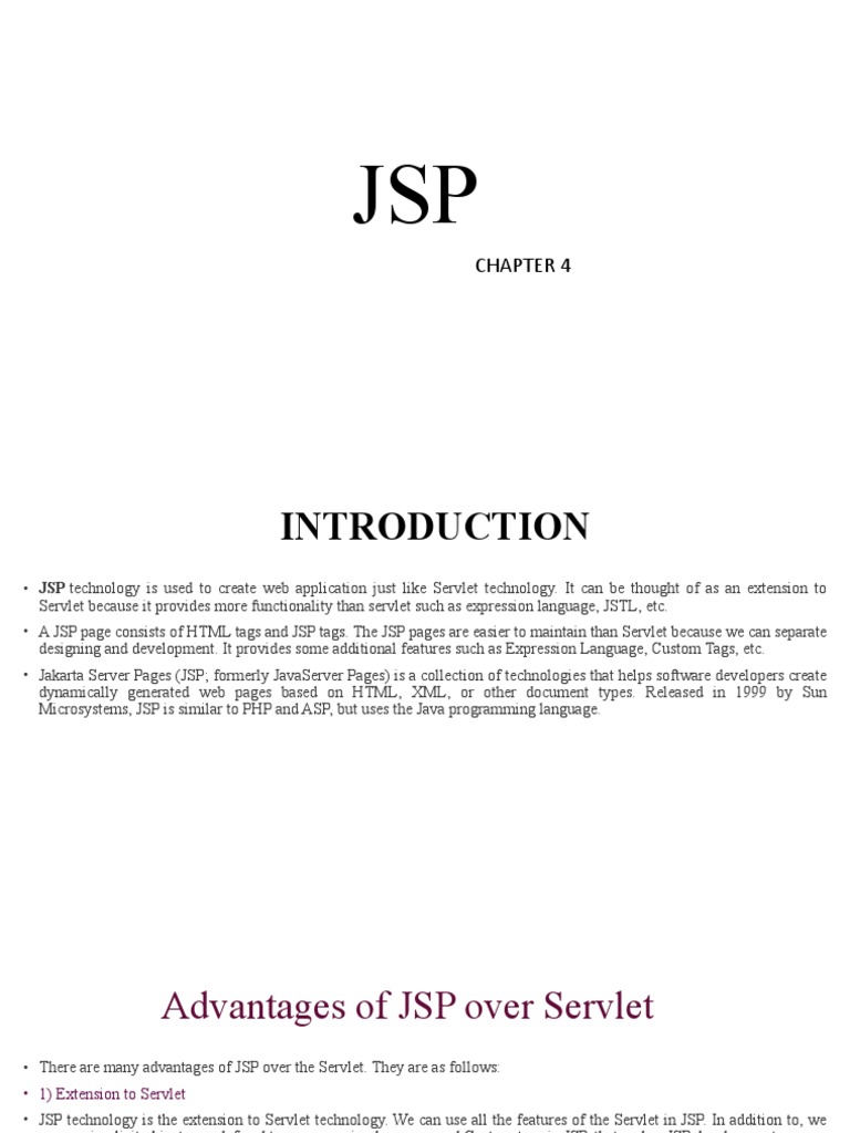 Advance Java Unit 4 JSP Sem6 Bca | PDF | Computer Programming | Systems Engineering
