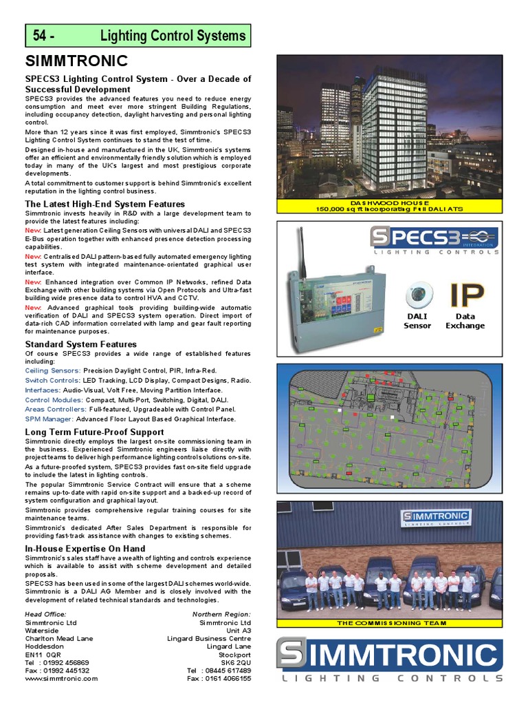 Simmtronic 54 - Lighting Control Systems | PDF | Lighting | Electrical ...